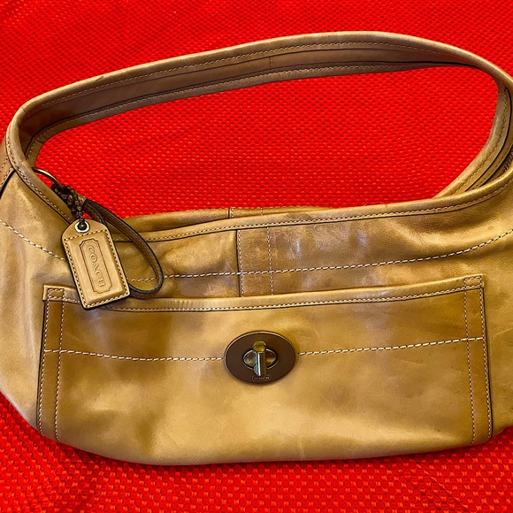 Coach | Bags | Coach Tan Leather Shoulder Bag | Poshmark
